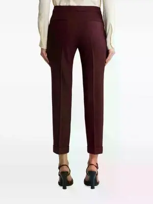 Etro Cropped Wool Jacquard Trousers With Medallion Motif