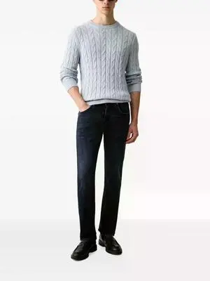 Karl Lagerfeld Logo-patch Whiskered Jeans - Blue