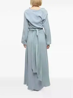 SUPER BLOND Belted Maxi Dress - Blue