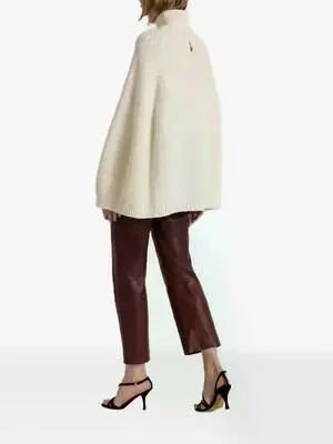 Alberta Ferretti Ribbed-knit Button-fastening Cape