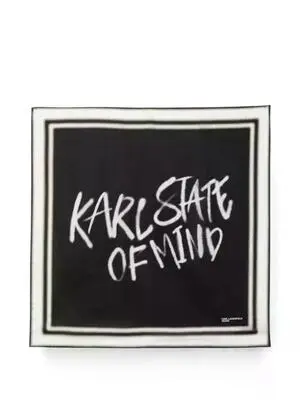 Karl Lagerfeld Graffiti-print Square Scarf - Black