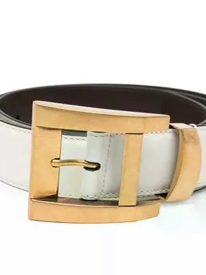 Versace Leather Belt With Gold-tone Hardware
