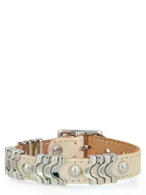 Our Legacy Studded Leather Bracelet - Neutrals