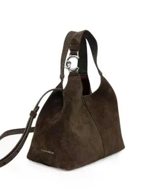 COCCINELLE Suede Logo-plaque Tote Bag - Brown