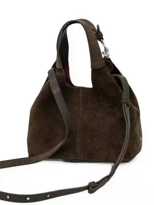 COCCINELLE Suede Logo Plaque Tote Bag - Brown
