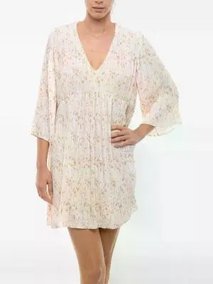 SAMSOE SAMSOE Abstract Print V-neck Mini Dress
