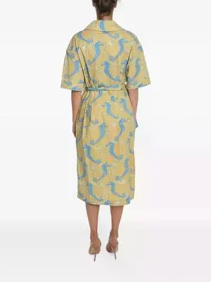 SAMSOE SAMSOE Malena Seahorse-print Midi Shirt Dress