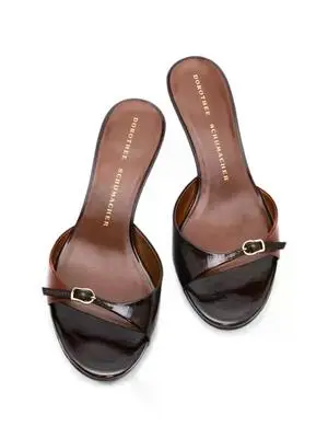 Dorothee Schumacher Crackle Shine Buckle-detail Heeled Sandals - Brown