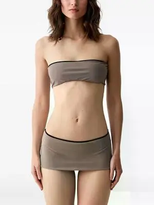 MAISON MARGIELA Contrast-trim Bandeau Bikini - Grey