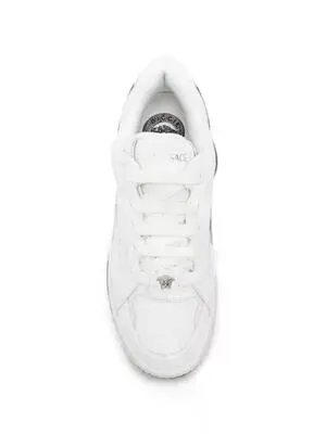 Versace Greca Embossed Leather Sneakers