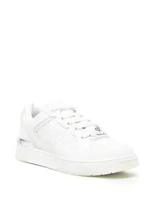 Versace Greca Embossed Leather Sneakers - White