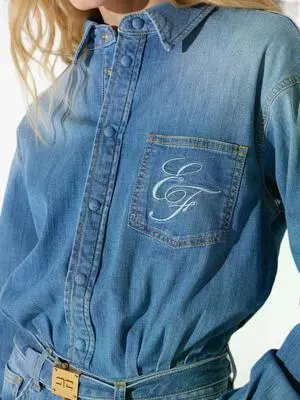 Elisabetta Franchi Denim Mini Dress With Belt