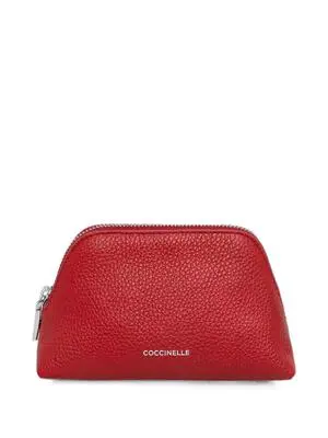 COCCINELLE Small Helga Grained Leather Make-up Bag - Red