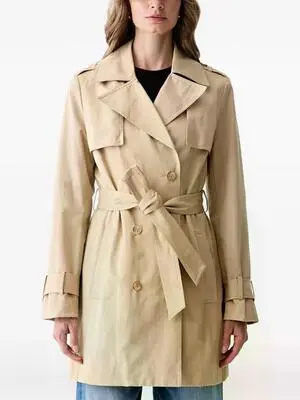 Guess Double-breasted Belted Trench Coat - Neutrals