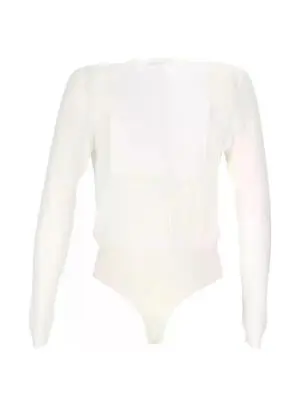 ELISABETTA FRANCHI Elisabetta Franchi Ribbed-Knit Wrap-Style Bodysuit