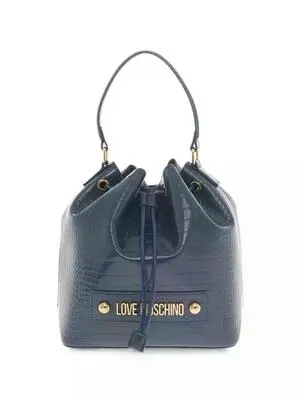 Moschino Logo-plaque Bucket Bag - Blue