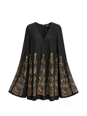 Etro Paisley-print V-neck Dress - Black