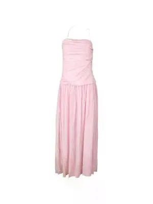 Faithfull The Brand Notte Ruched Halterneck Maxi Dress - Pink