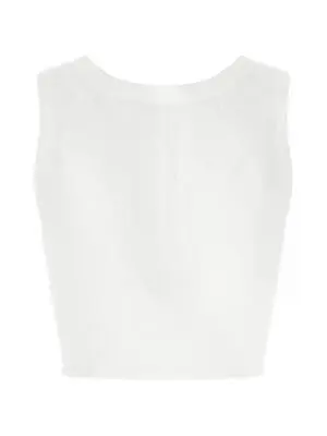 Dolce & Gabbana Ribbed Cropped Top With Embroidered Logo
