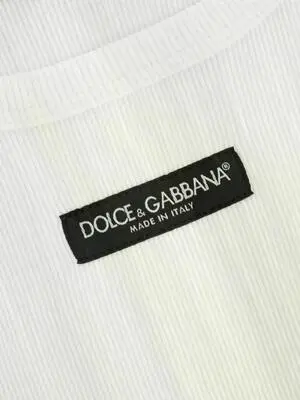Dolce & Gabbana Ribbed Cropped Top With Embroidered Logo