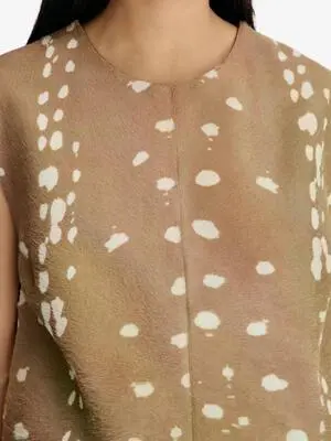 Loulou De Saison Sleeveless Deer-print Leather Blouse