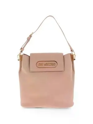 Moschino Logo Plaque Shoulder Bag - Neutrals