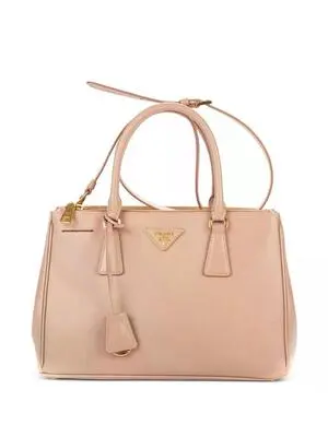 Prada Saffiano Leather Double-zip Tote Bag - Neutrals