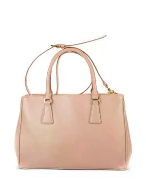 Prada Saffiano Leather Double-zip Tote Bag - Neutrals