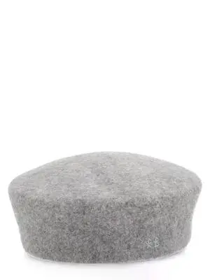 Ruslan Baginskiy Monogram Embroidered Wool-felt Beret