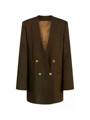 Alberta Ferretti Button Double-breasted Blazer - Brown