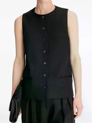 Loulou De Saison Jane Sleeveless Waistcoat - Black
