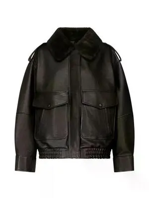 Loulou De Saison Russo Shearling-collar Leather Jacket - Brown
