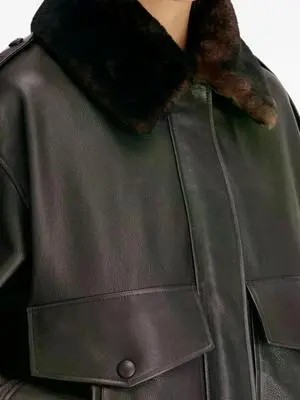 Loulou De Saison Russo Shearling-collar Leather Jacket