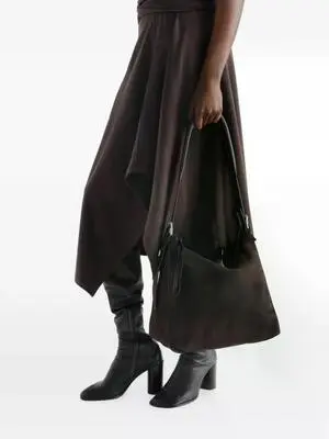 LEMAIRE Small Belted Bag In Suede Leather - Brown