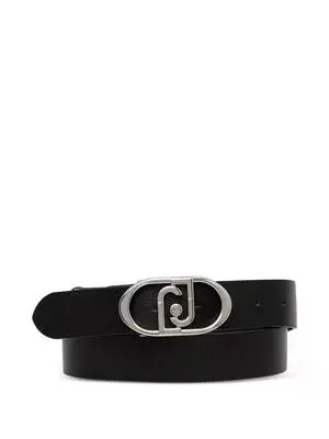 Liu Jo Logo Plaque Leather Belt - Black