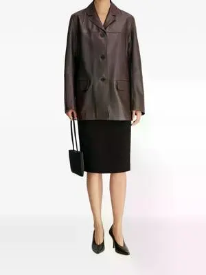 Loulou De Saison Nari Notch-lapel Leather Jacket - Brown