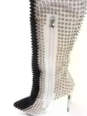 Philipp Plein Embellished Lace-up Over-the-knee Stiletto Boots