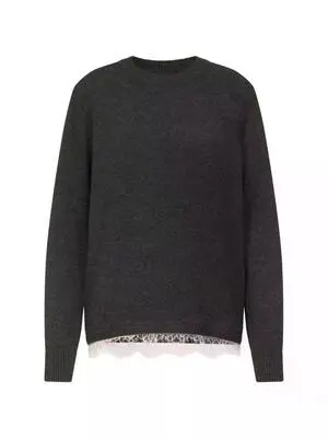 Loulou De Saison Arvo Lace-trim Sweater - Grey