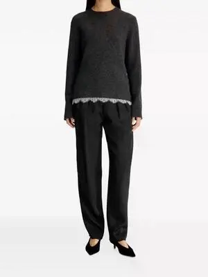 Loulou De Saison Lace-trimmed Cashmere Sweater