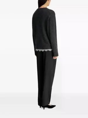 Loulou De Saison Lace-trimmed Cashmere Sweater