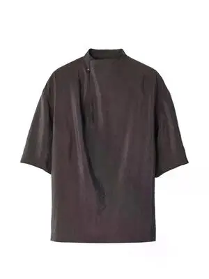 LEMAIRE Soft Collar Top In Dry Silk - Brown
