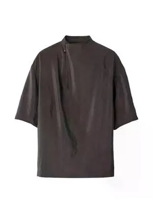 LEMAIRE Soft Collar Top In Dry Silk - Brown