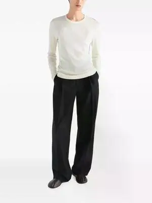 LEMAIRE Long-sleeve Top In Ribbed Jersey - White
