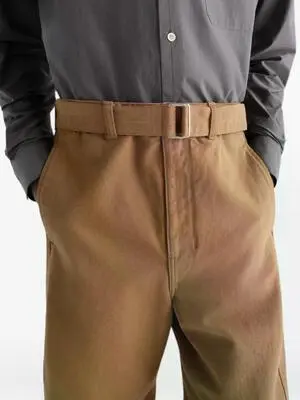 LEMAIRE Twisted Belted Pants In Dyed Heavy Broken Twill
