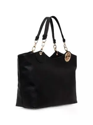 Liu Jo Logo-plaque Pebbled-effect Tote Bag - Black