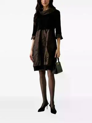 Joseph Ribkoff Marble-print Cowl Neck Mini Dress - Black