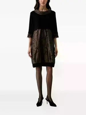 Joseph Ribkoff Marble-print Cowl Neck Mini Dress