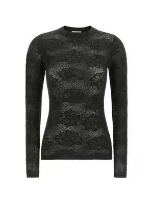 Brunello Cucinelli Flower Lace Sweater - Grey