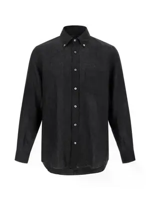 RIVIERA Button-down Linen Shirt - Black