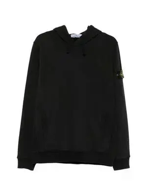 Stone Island Logo-patch Hoodie - Black